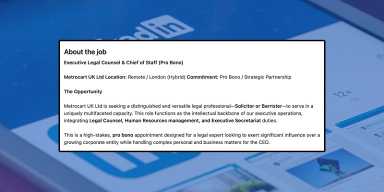 Food company posts eye-catching job ad seeking corporate lawyer with ...